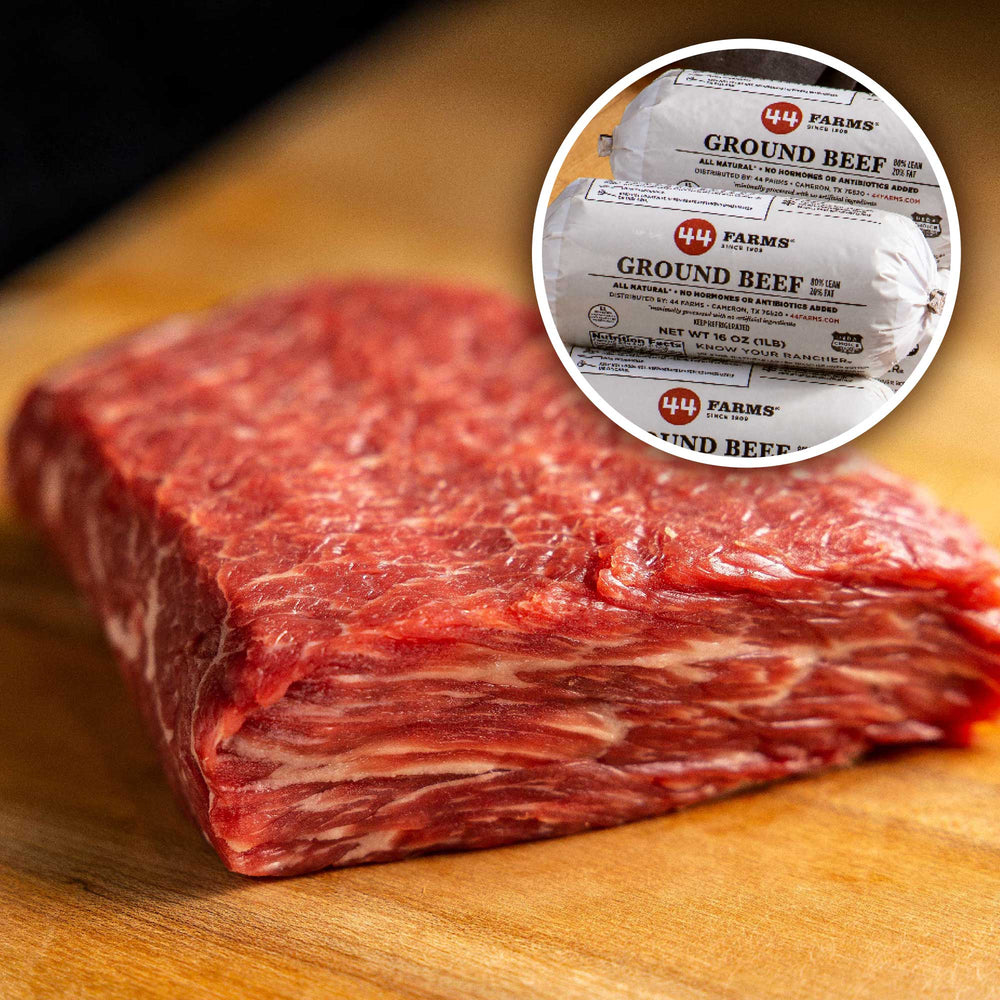 Order Ground Beef & Bavette Steak Bundle Online | 44 Farms