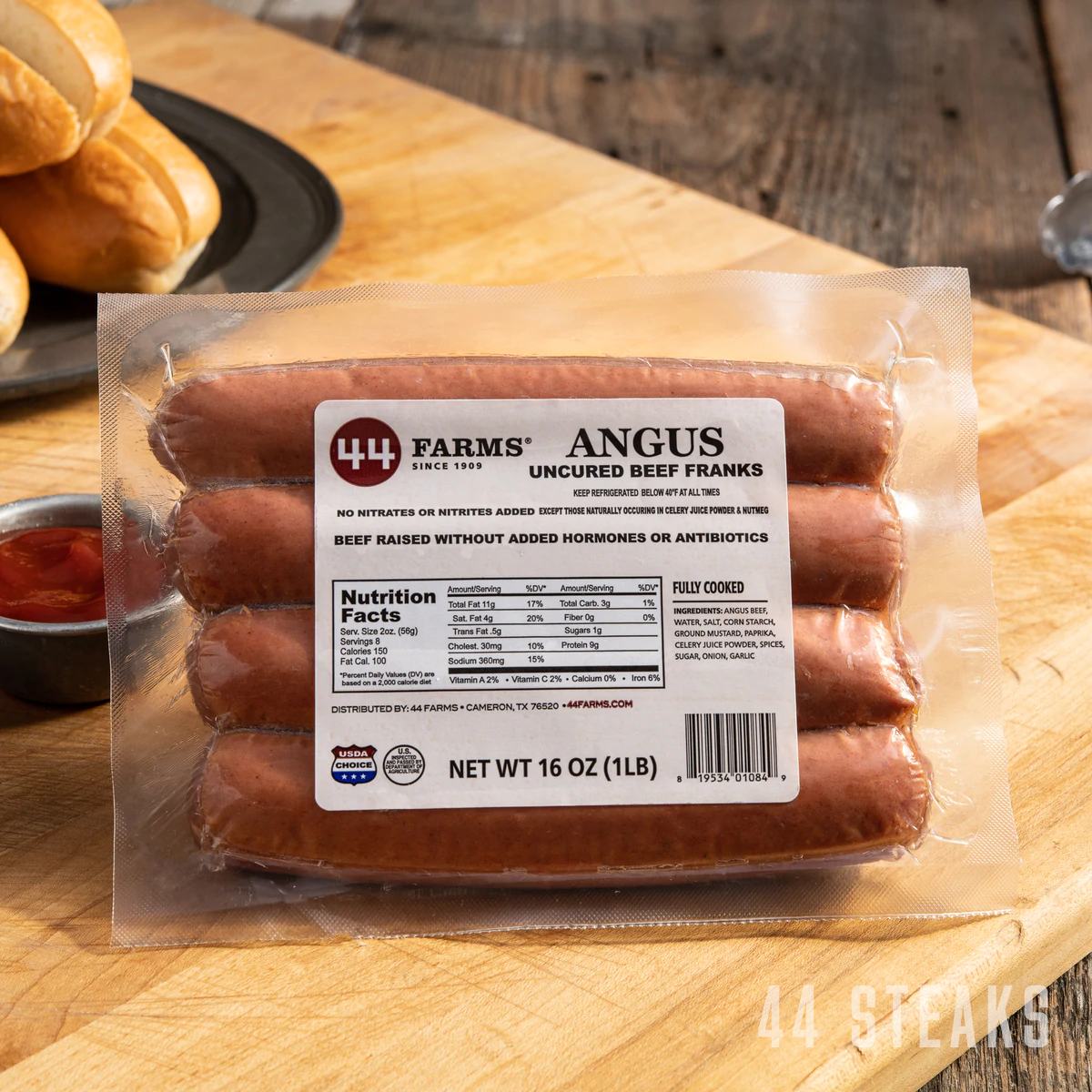 Buy USDA Choice Angus Beef Franks Online | 44 Farms